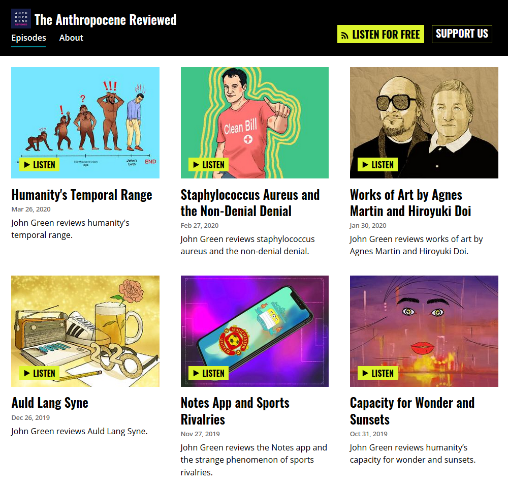 Review: Podcast “The Anthropocene Reviewed” – OSTVIERTEL.MS